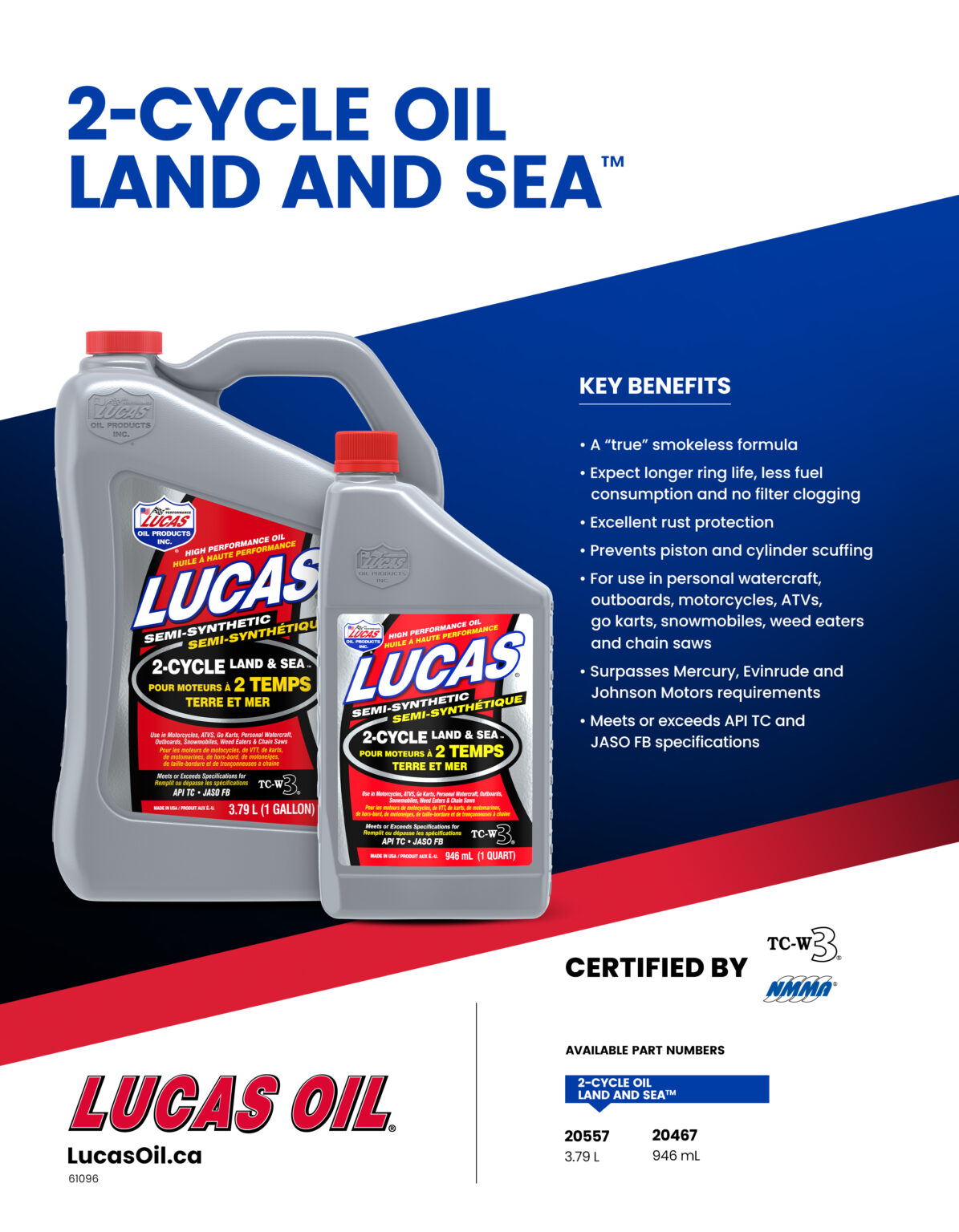 Lucas TC-W3 Semi-Synthetic 2-Cycle Land and Sea Oil • Fish Finder Suriname
